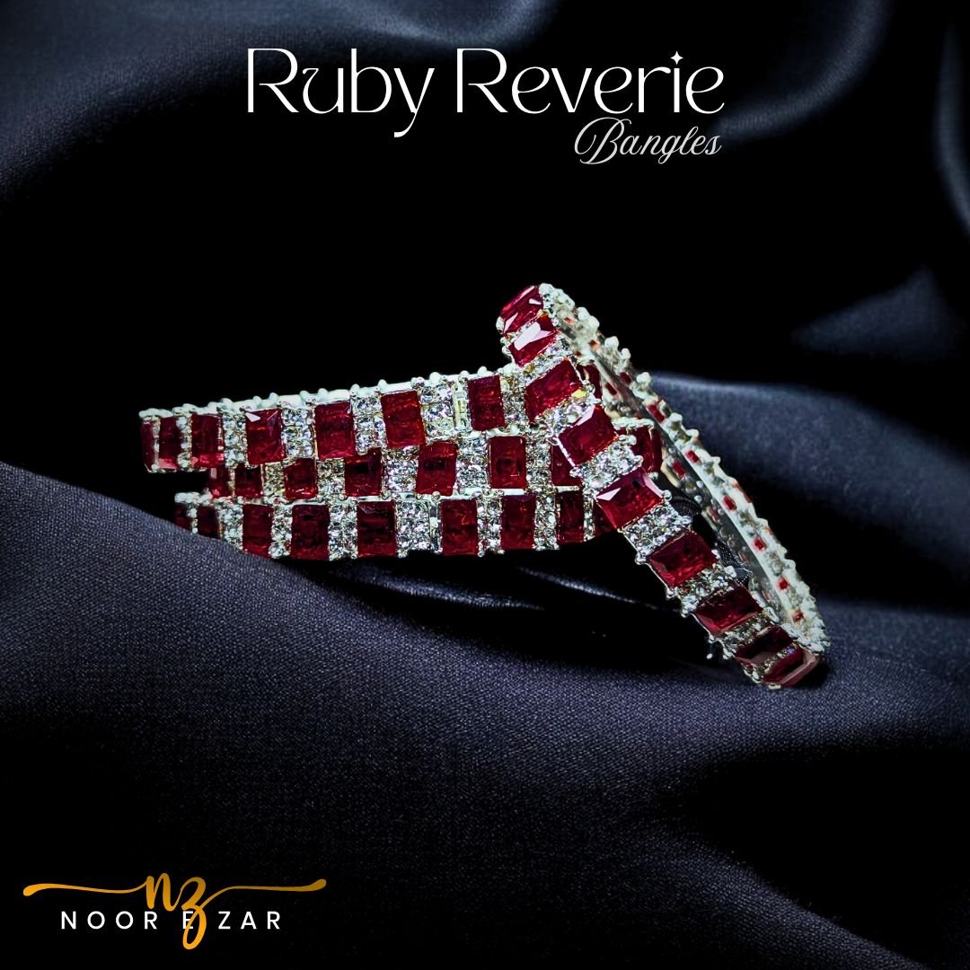 Ruby Reverie Bangles (Set of 4) - Noor e Zar