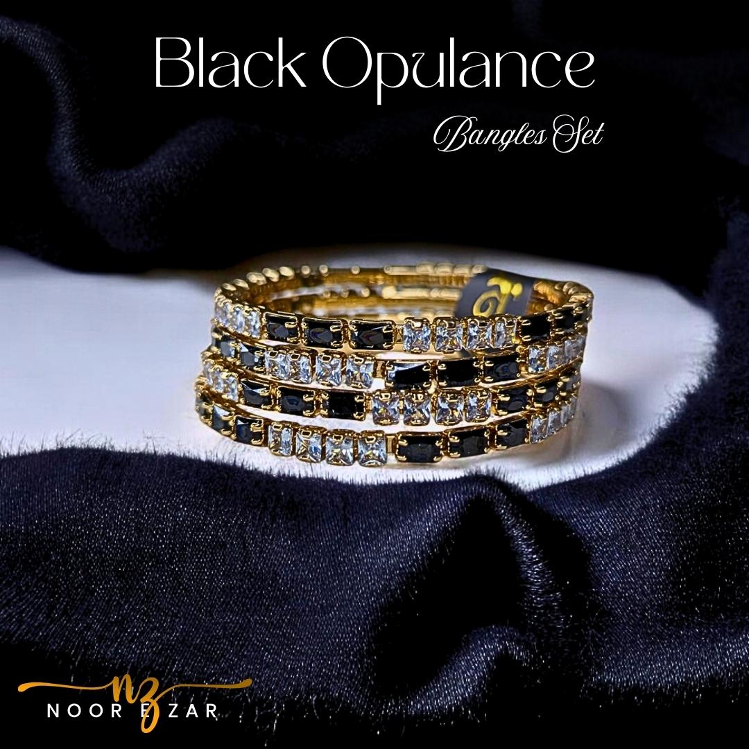 Black Opulance Bangles Set - Noor e Zar