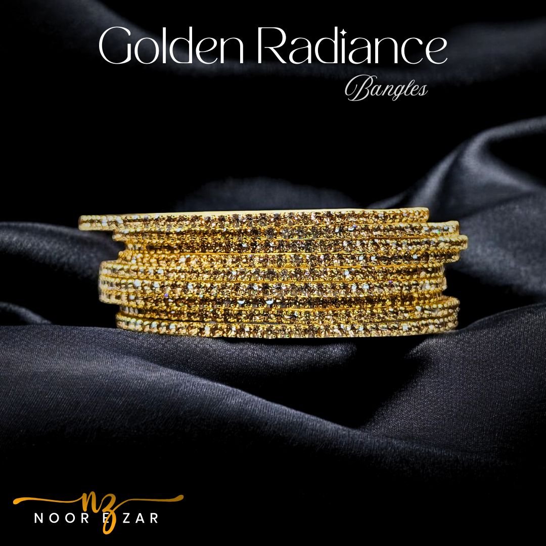 Golden Radiance Bangles (Set of 8) - Noor e Zar