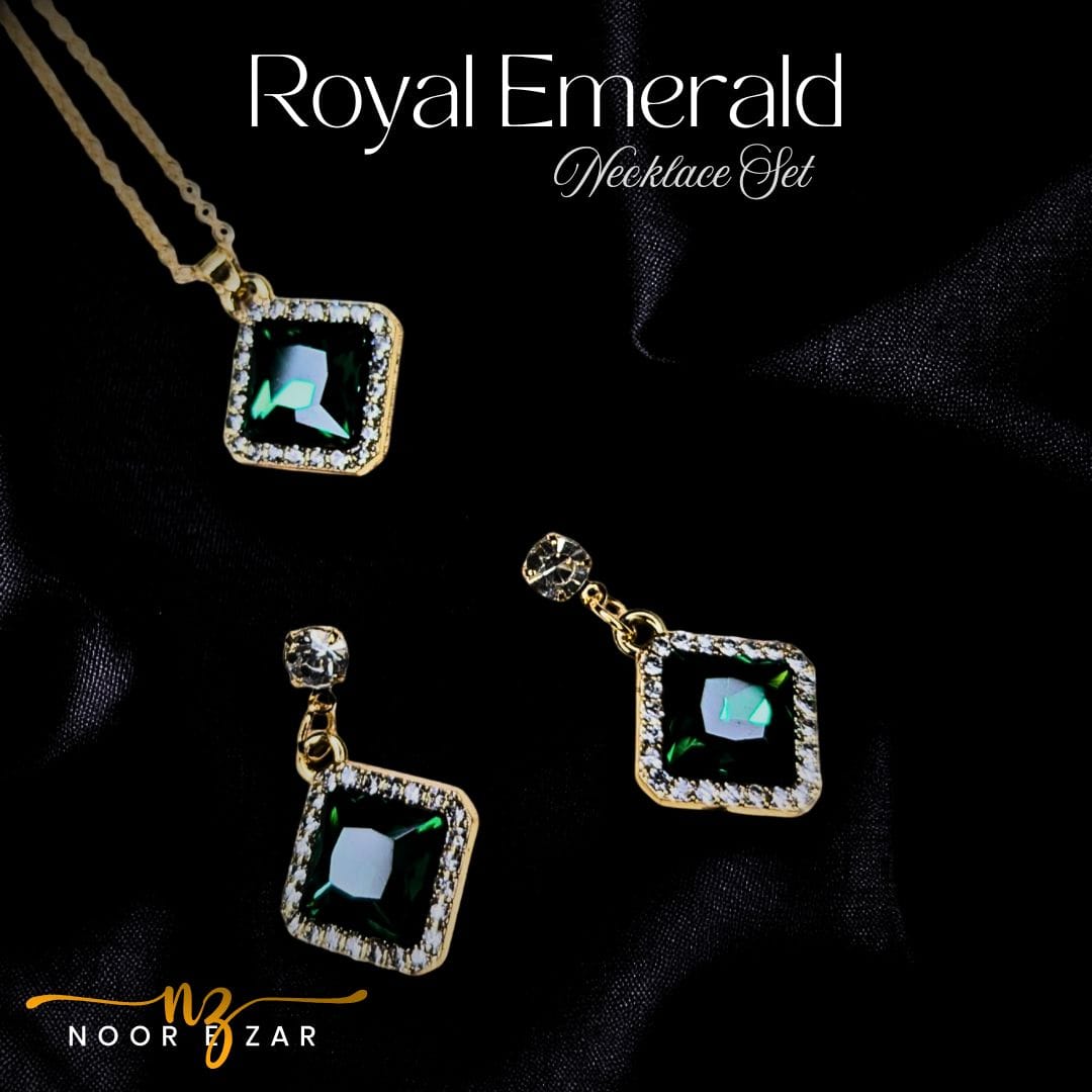 Royal Emerald Necklace Set - Noor e Zar